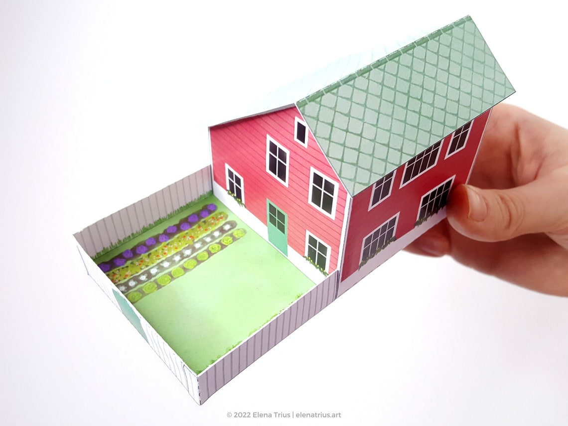 Nordic Village Paper Models: a Set of Two Printable Miniature - Etsy