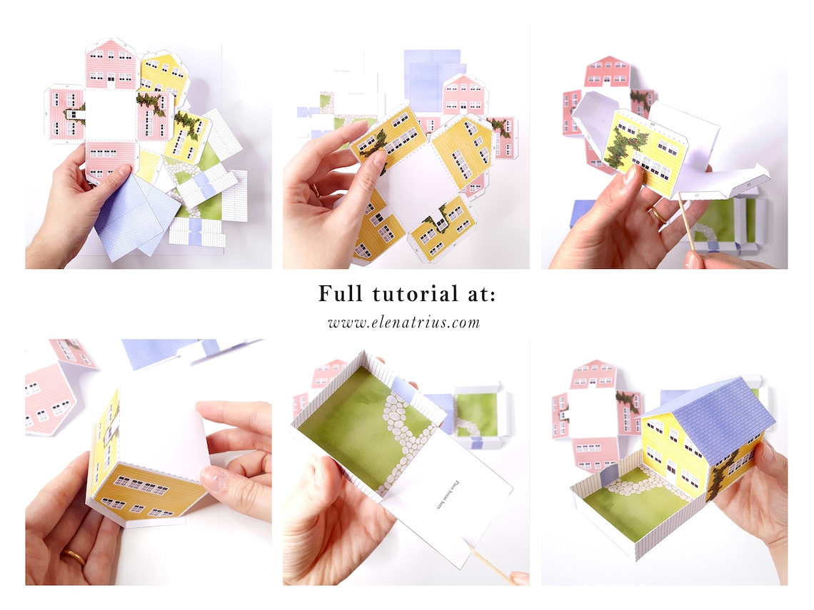 Nordic Village Paper Models: a Set of Two Printable Miniature | Etsy