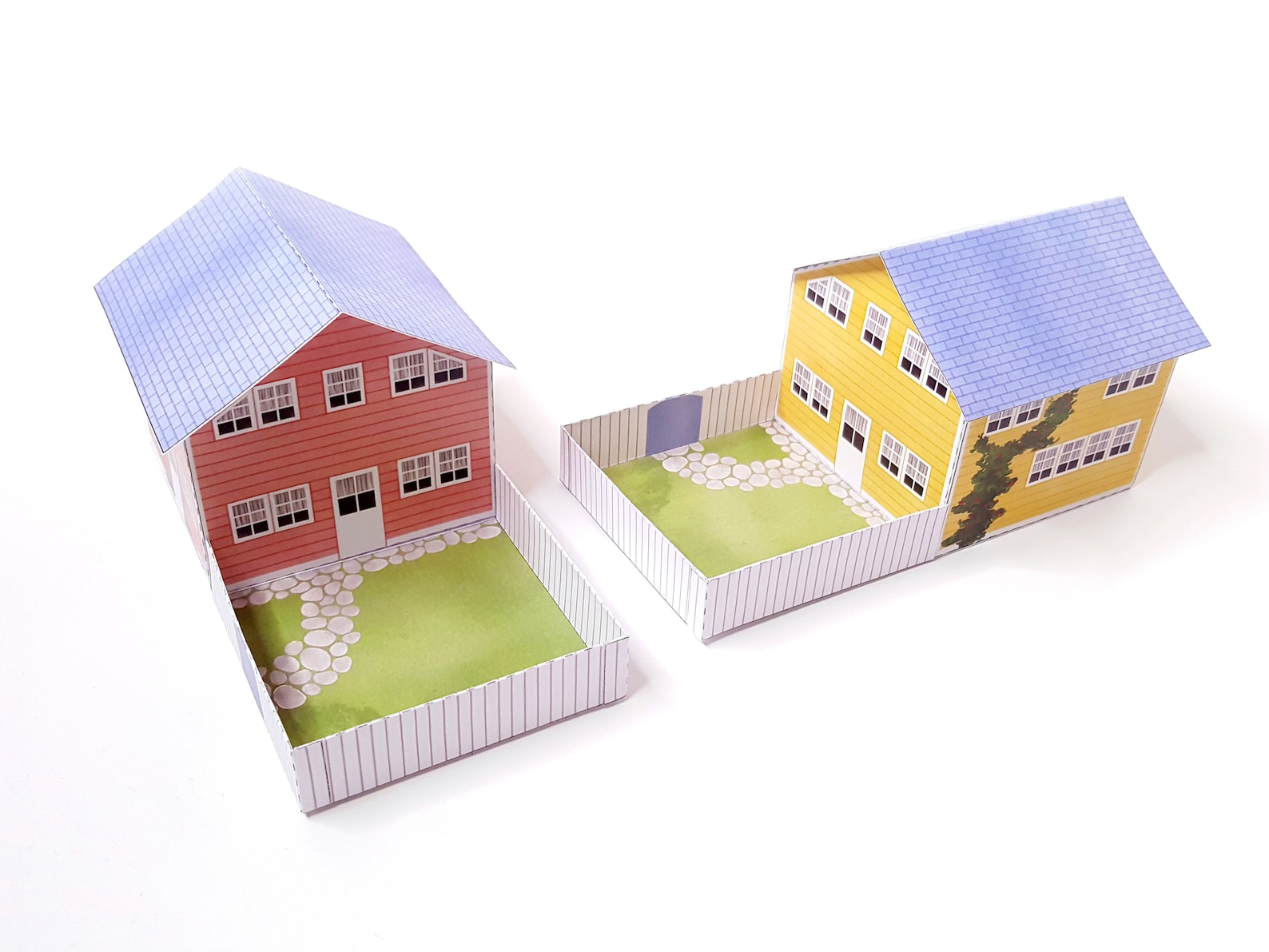 Nordic Village Paper Models: a Set of Two Printable Miniature | Etsy