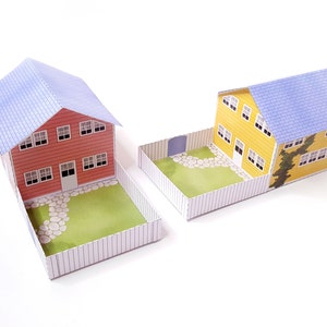 Nordic Village Paper Models: a Set of Two Printable Miniature | Etsy