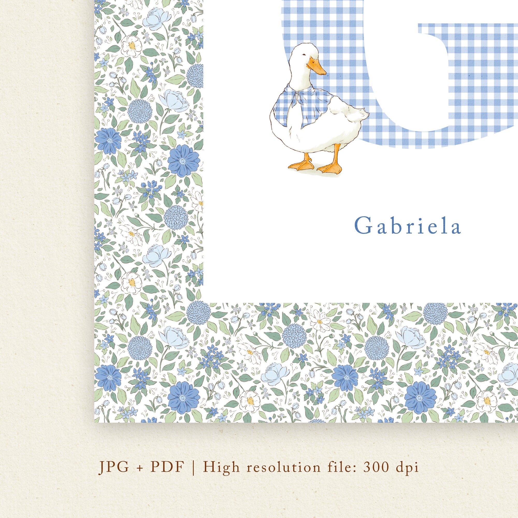 Custom Printable Initial Wall Art: an Illustrated Name Print for Your ...