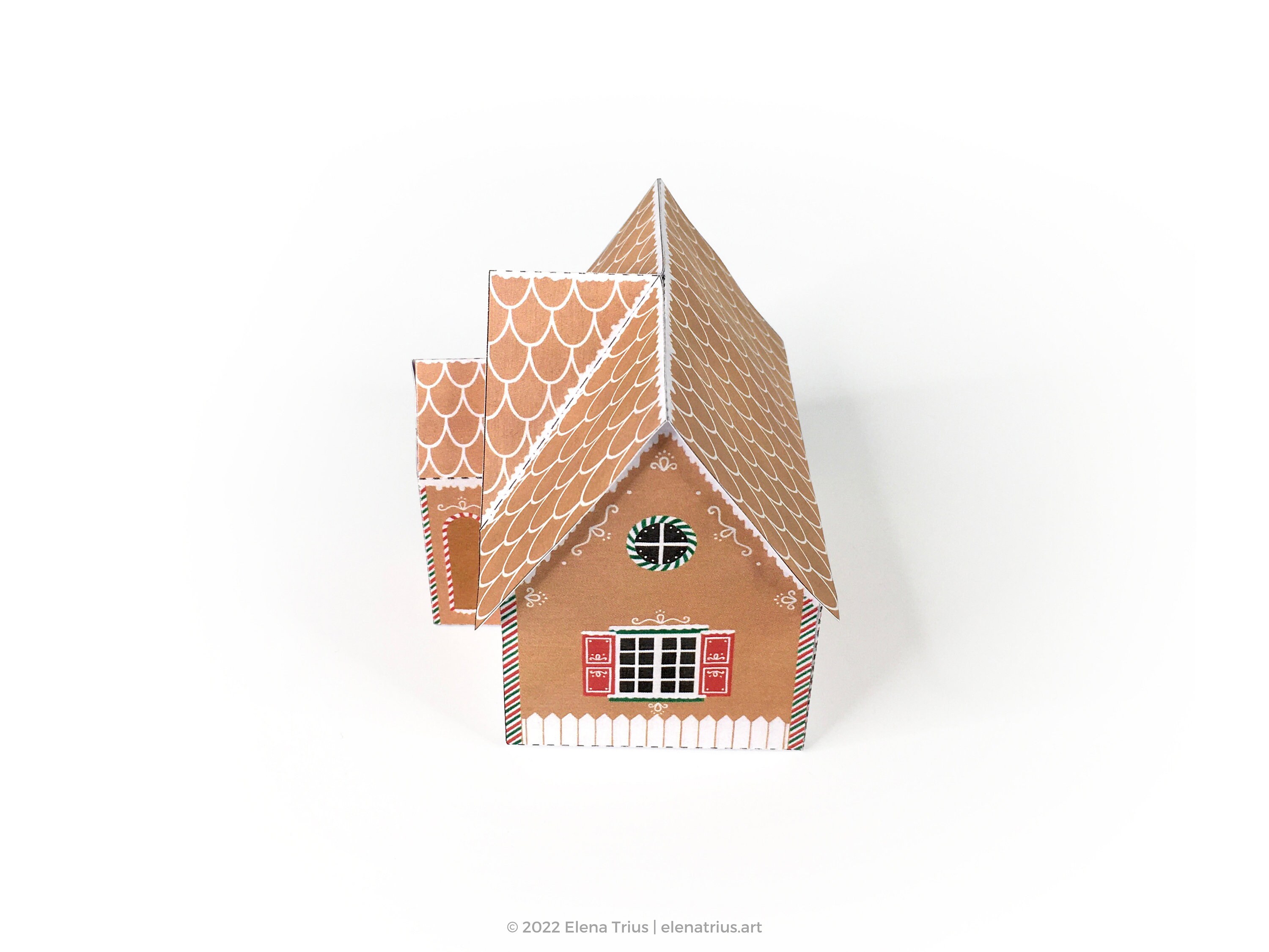 Printable Gingerbread House: a DIY Christmas Ornament (PDF Download ...