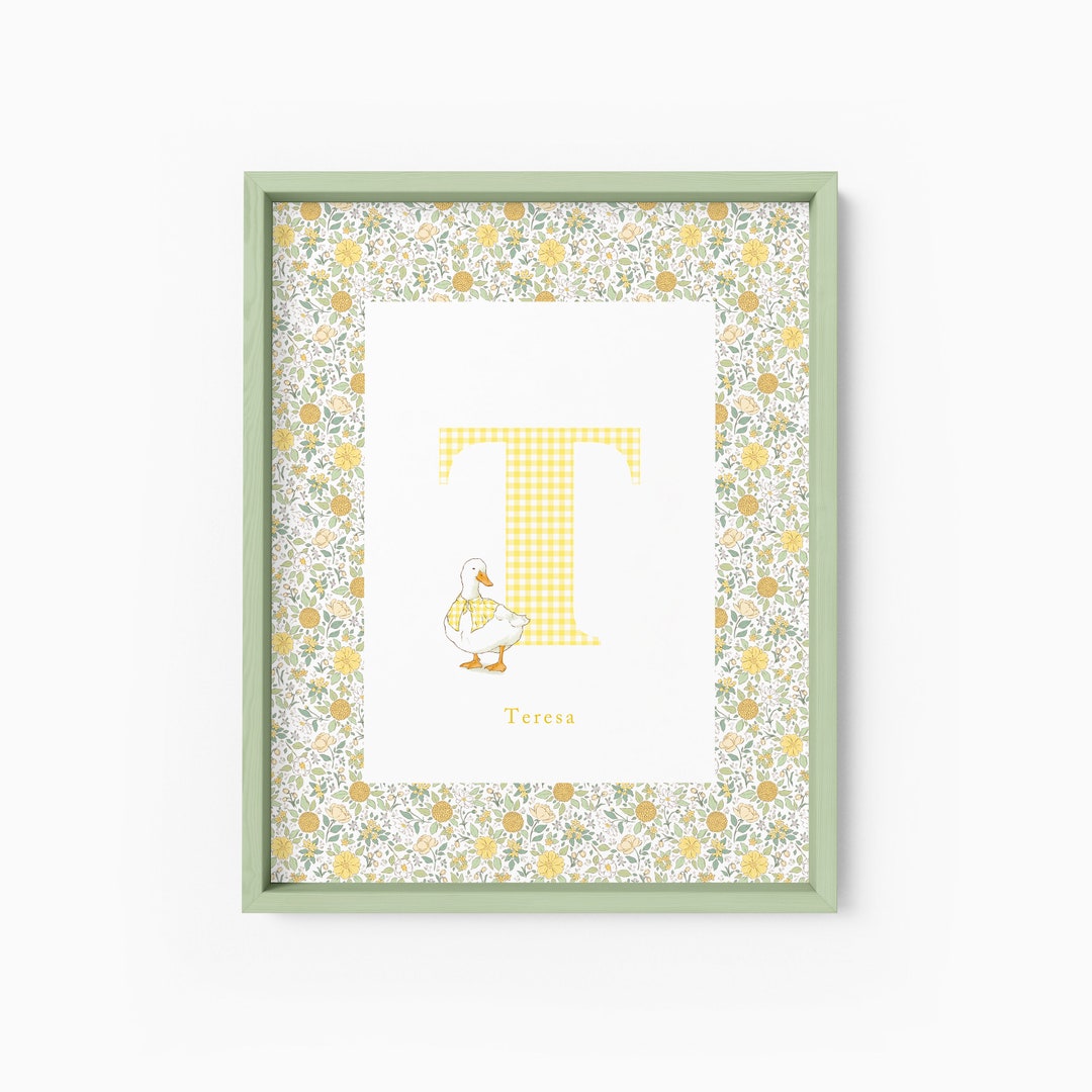 Custom Printable Initial Wall Art: an Illustrated Name Print for Your ...