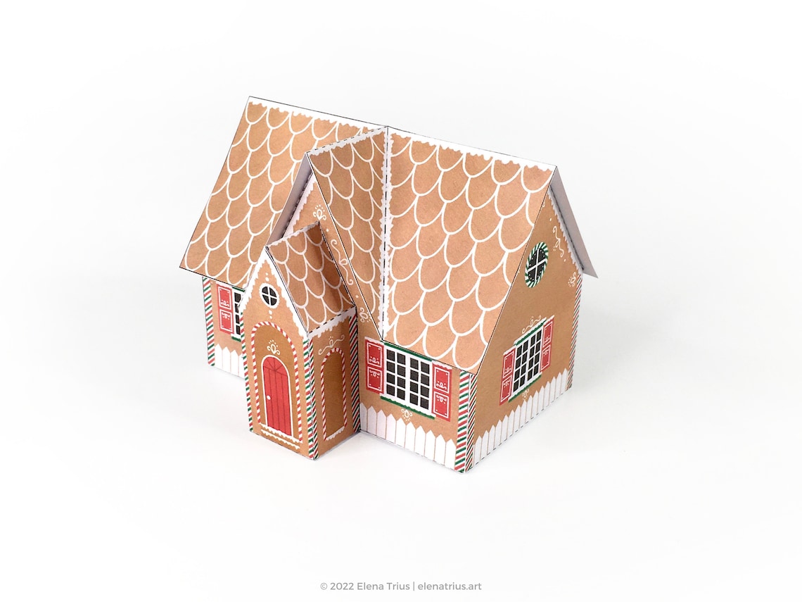 Printable Gingerbread House: a DIY Christmas Ornament (PDF Download ...