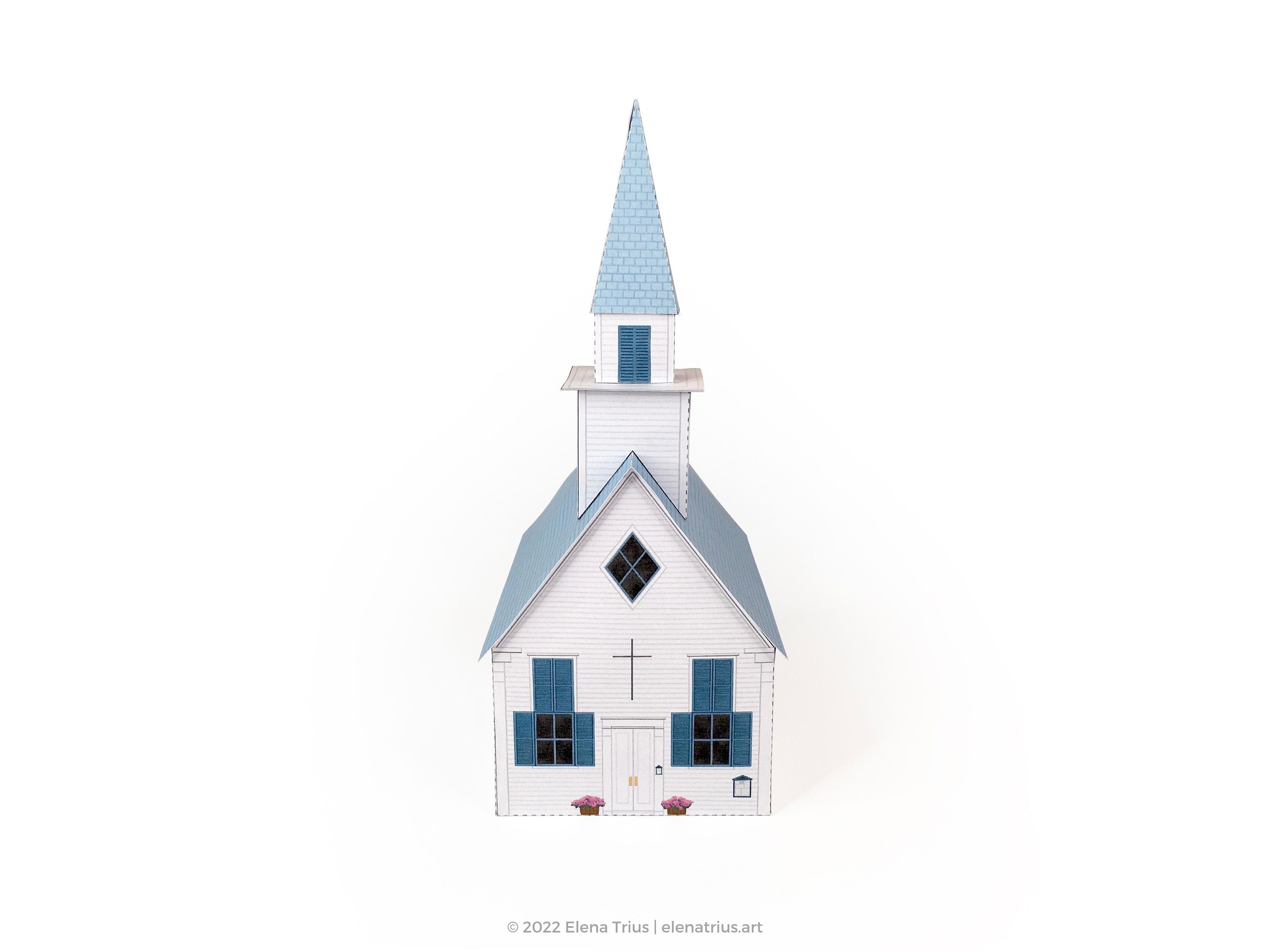 New England Paper Village: a Printable Miniature Church PDF - Etsy