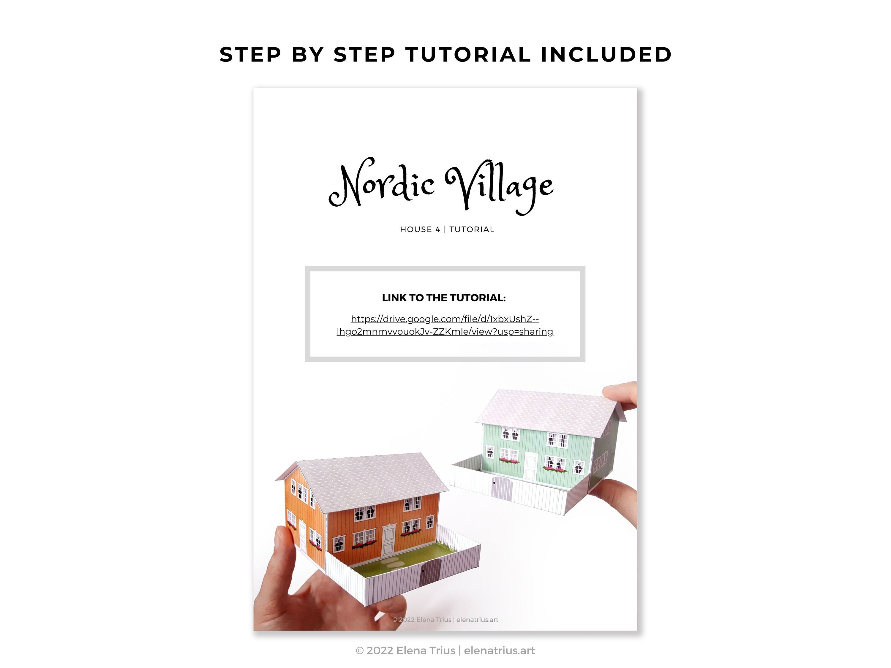 Nordic Village Paper Models: a Set of Two Printable Miniature | Etsy