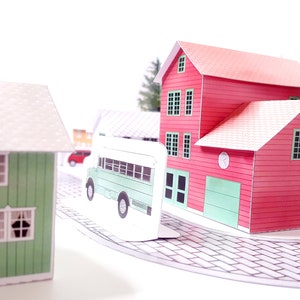 Town Diorama Paper Crafting Set: a DIY Printable Model of a Miniature ...