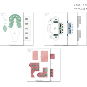 Town Diorama Paper Crafting Set: a DIY Printable Model of a Miniature ...