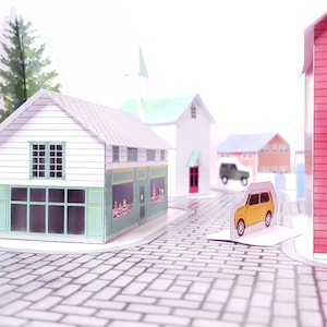 Town Diorama Paper Crafting Set: a DIY Printable Model of a Miniature ...