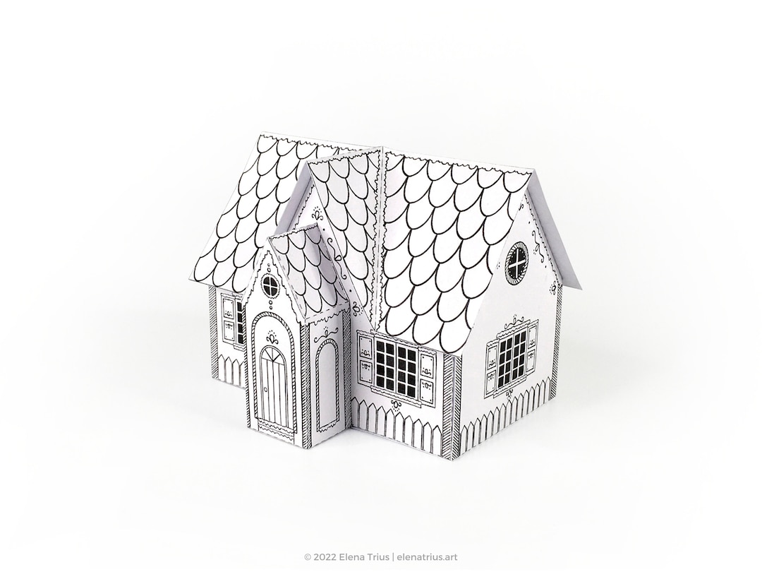 Printable Gingerbread House: a Colorable DIY Christmas Ornament (PDF ...