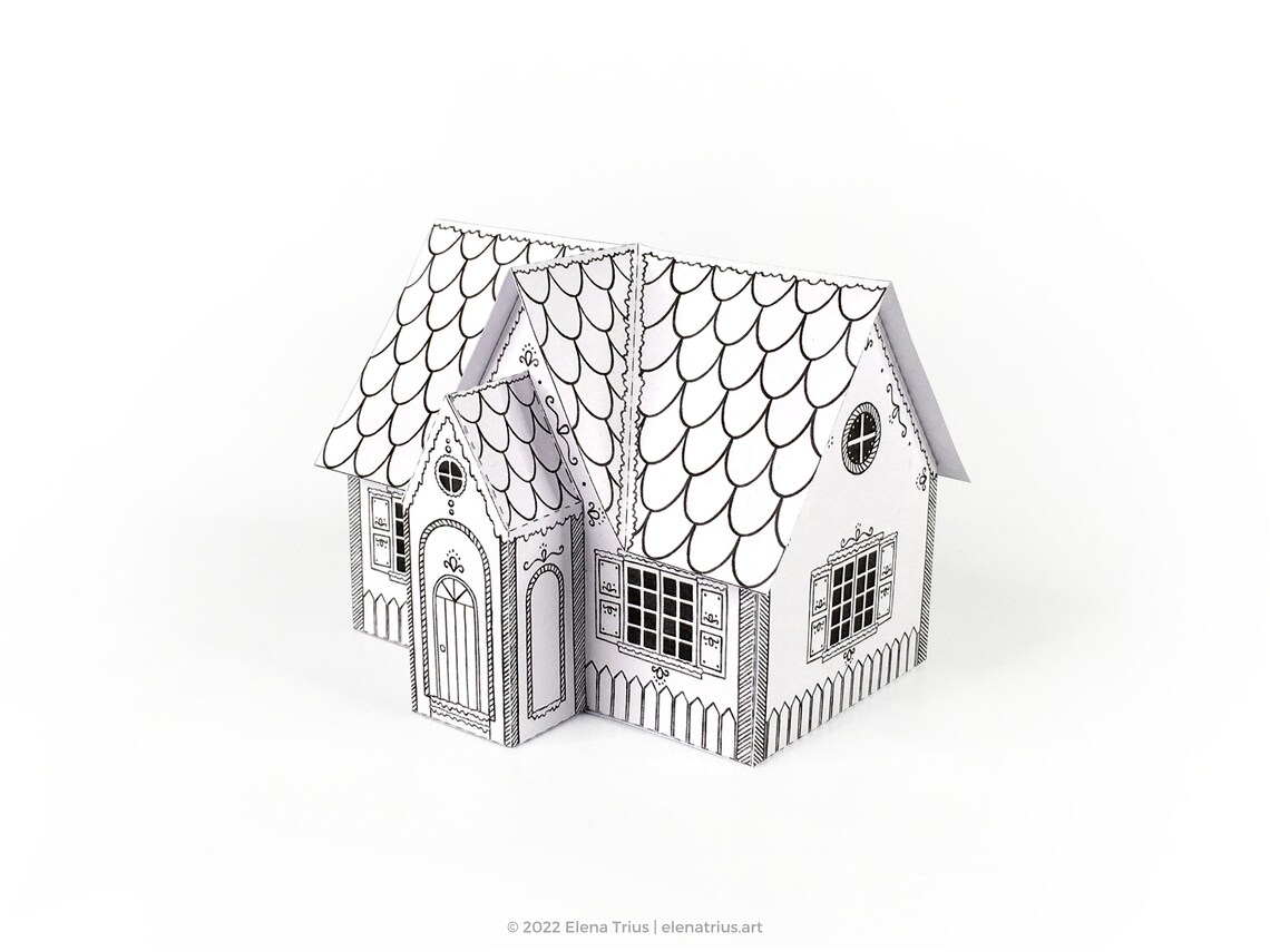 Printable Gingerbread House: a Colorable DIY Christmas Ornament PDF ...