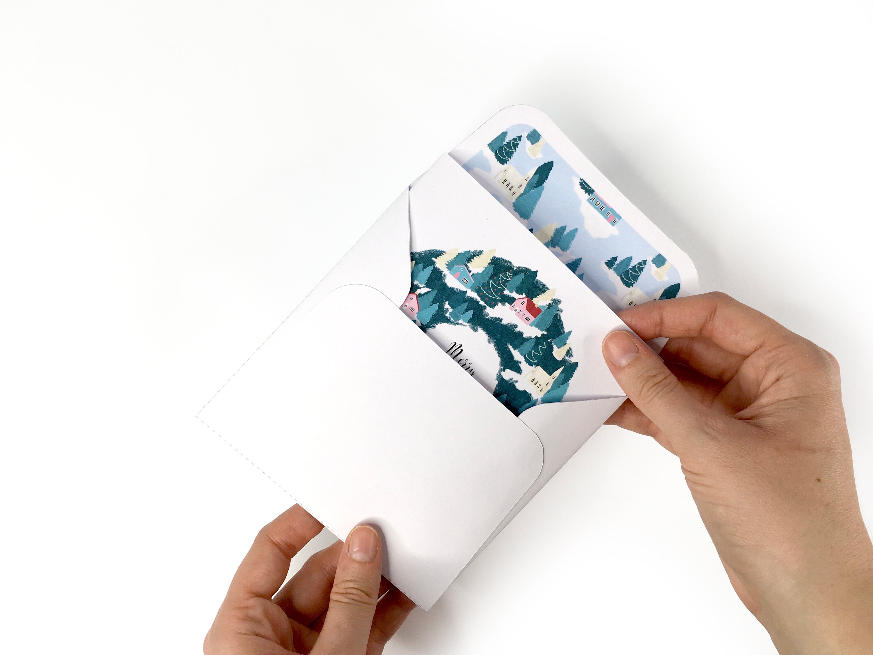 Printable Christmas Wreath Card: an Instant Download Christmas Card in ...