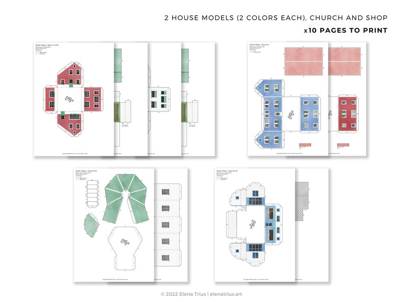 Town Diorama Paper Crafting Set: a DIY Printable Model of a Miniature ...