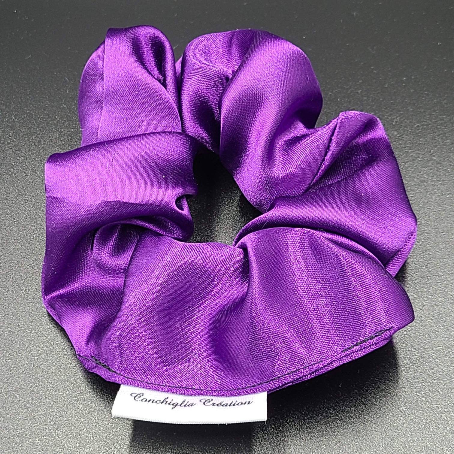 Chouchoux fait à la main au Québec en satin. Mauve et gris . | Etsy