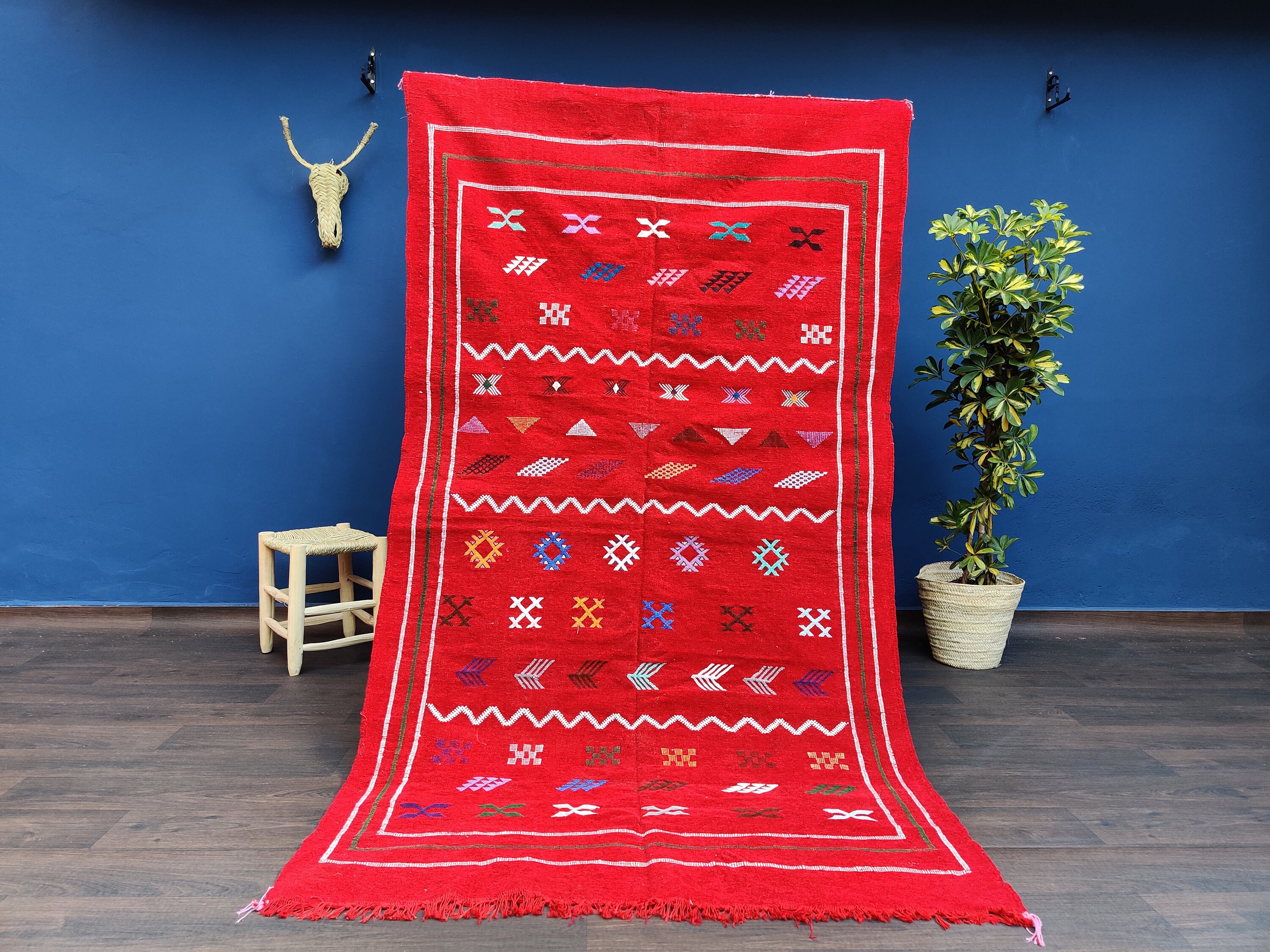 Tapis berbere rouge d'occasion