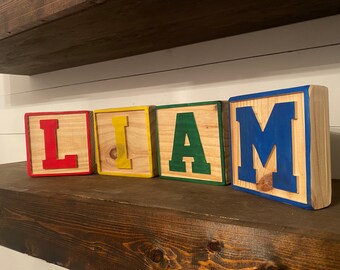Wood Letter Blocks - Etsy