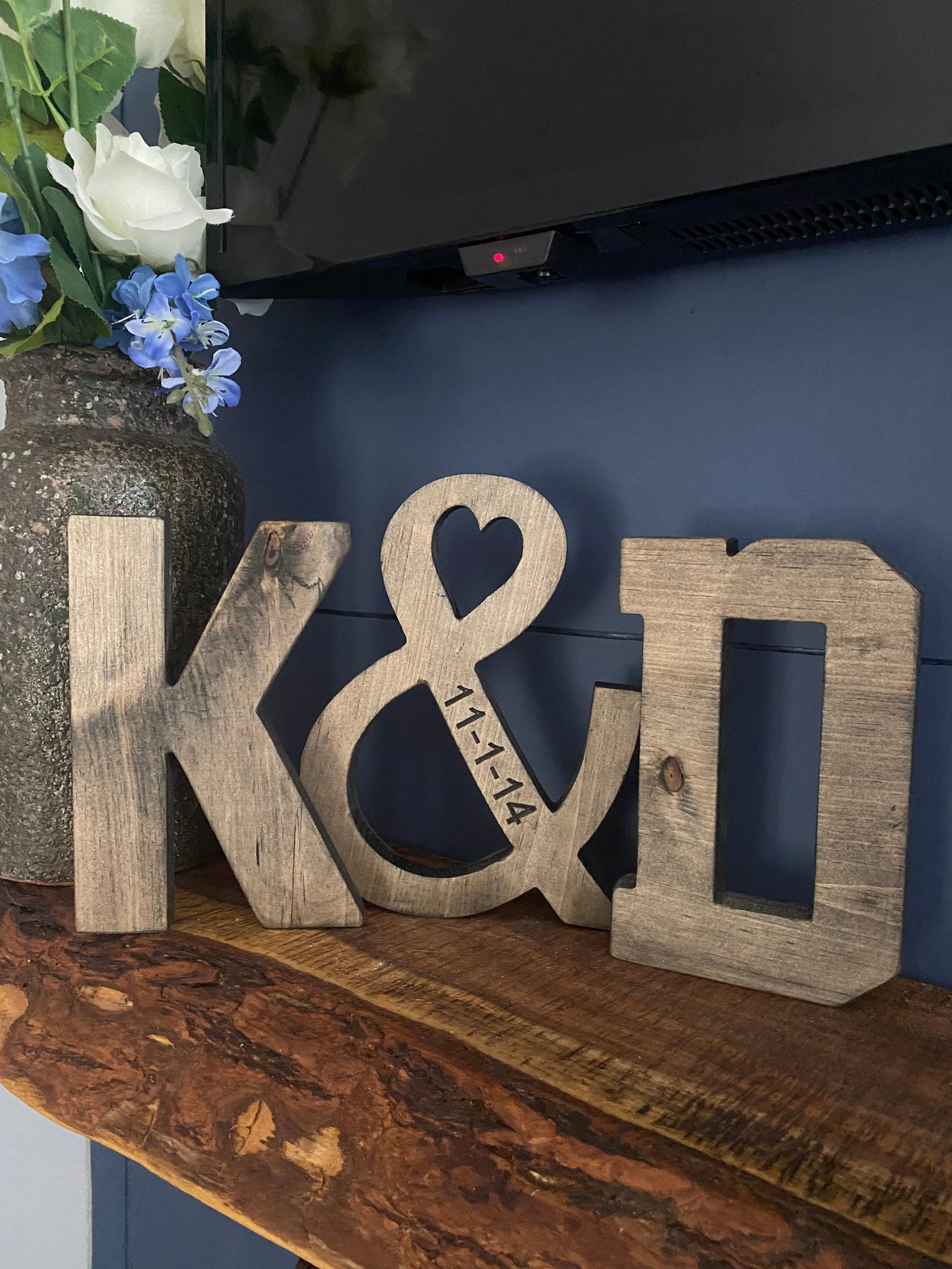 Wood Letter Initials Large Gift Set Great for Weddings - Etsy