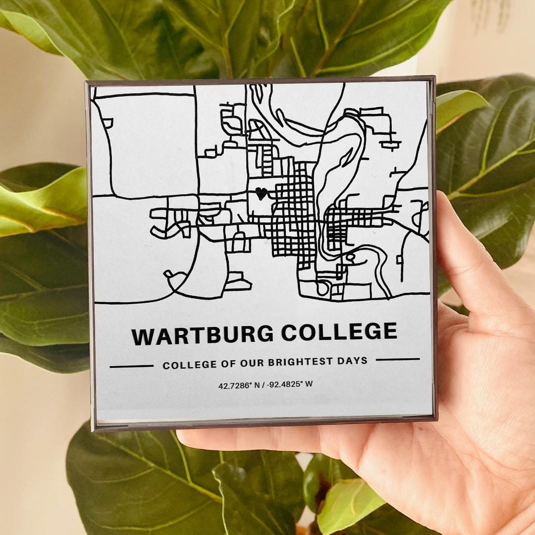 Custom College Town Map Print | Personalized Graduation Gift - Etsy
