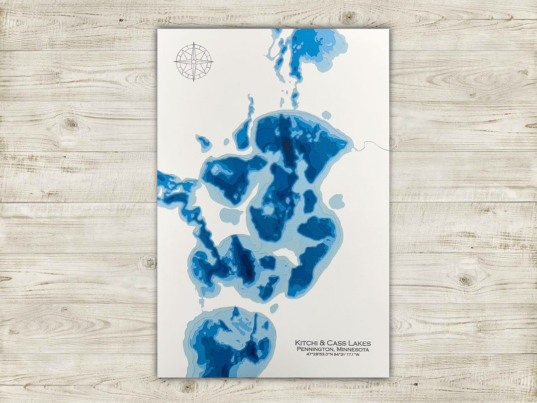 Kitchi & Crass Lakes, Pennington Minnesota, Original Papercut ...