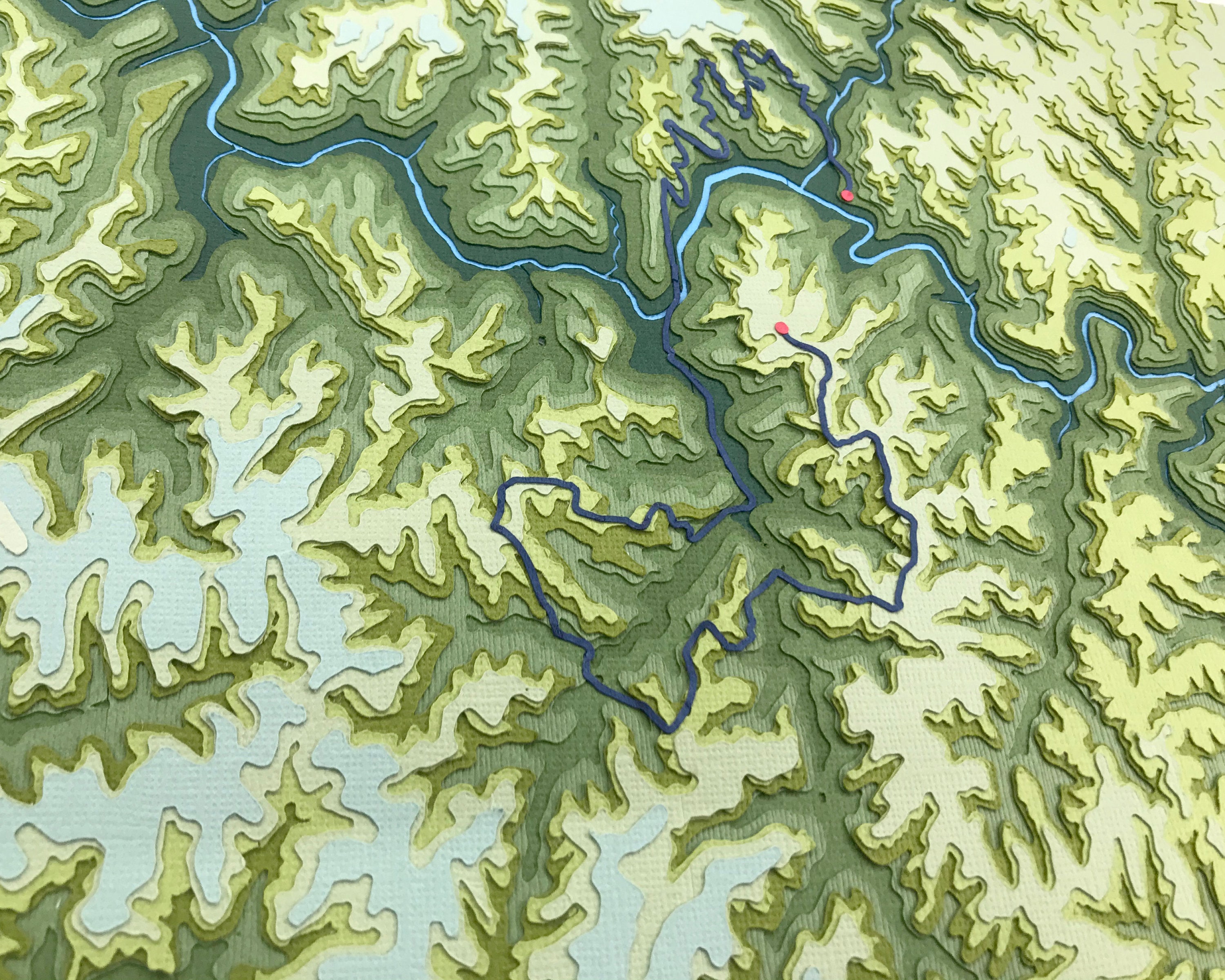 Custom Layered Paper Topographic Bathymetric Map | Etsy