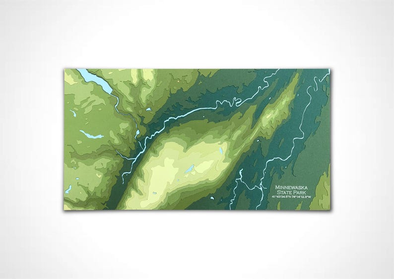 11"x17" Minnewaska State Park | Papercut Topographic and Bathymetric ...