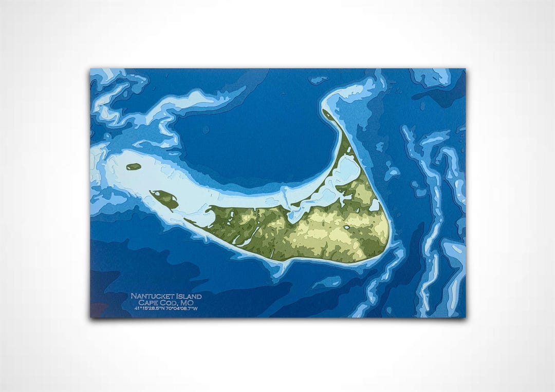 11"x17" Nantucket Island, Cape Cod MO | Papercut Topographic and ...