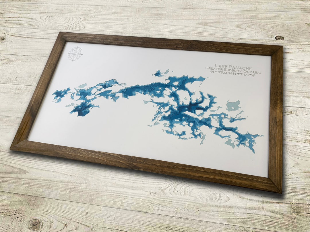 12"x24" Lake Panache [penage] , Greater Sudbury, Ontario, Papercut ...