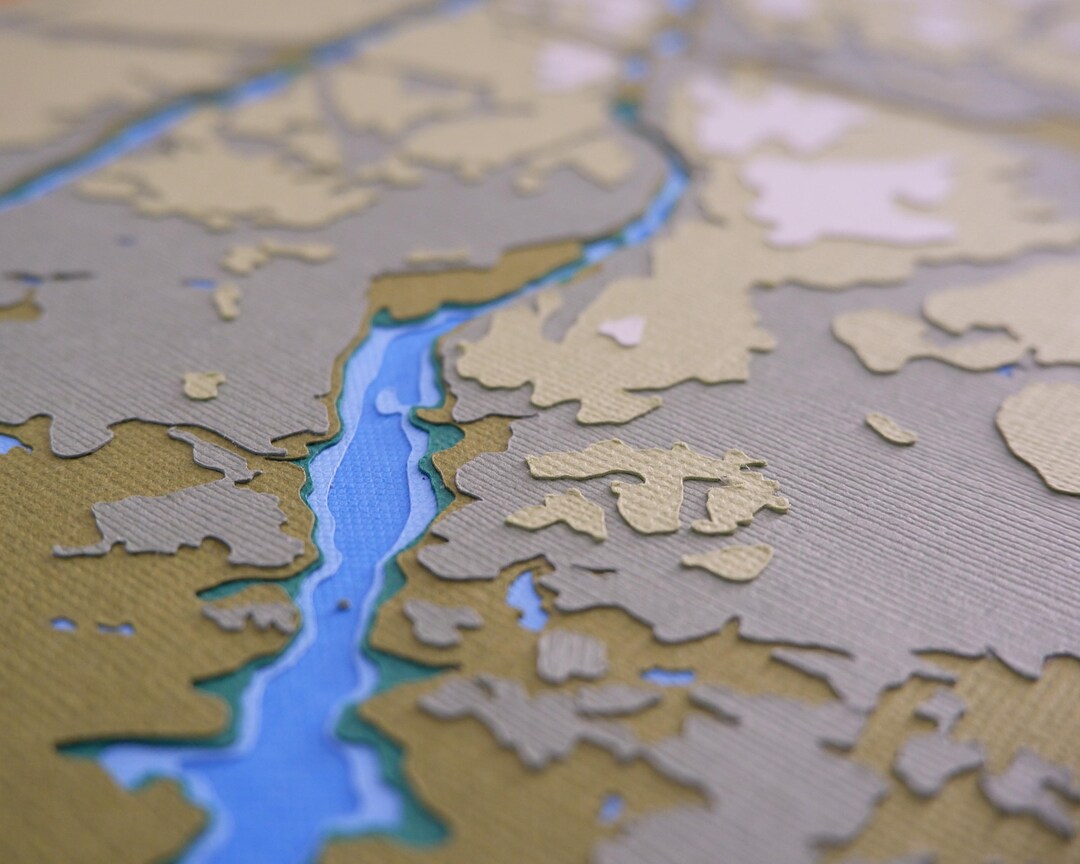 Custom Layered Paper Topographic Map: Personalized Wall Art - Etsy
