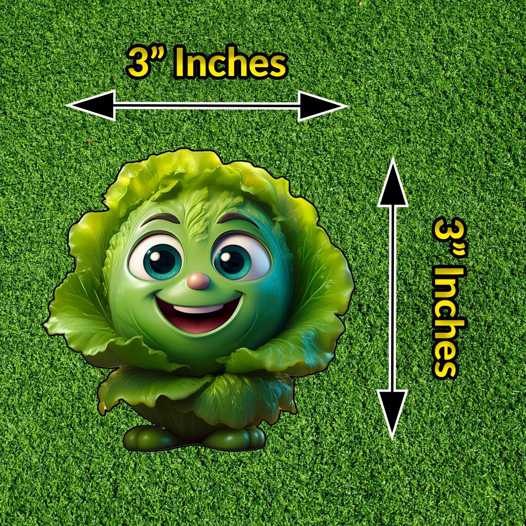 Cute Lettuce Sticker, Fun Vegetable Decor, Laptop Stickers, Vegetable ...