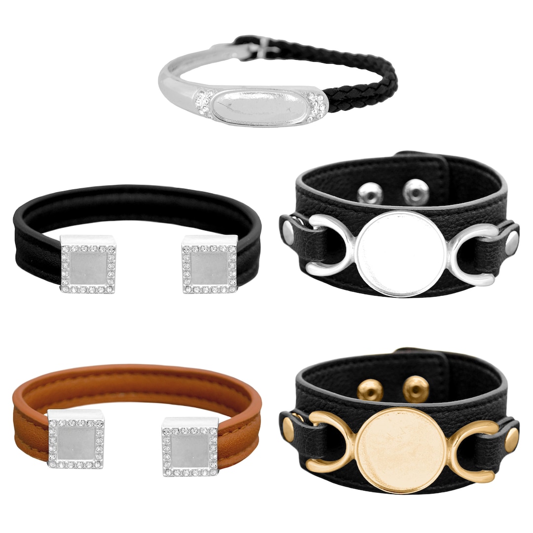 Blank Leather Decal Bracelets - Assorted Styles - Sold by Dozen - Etsy