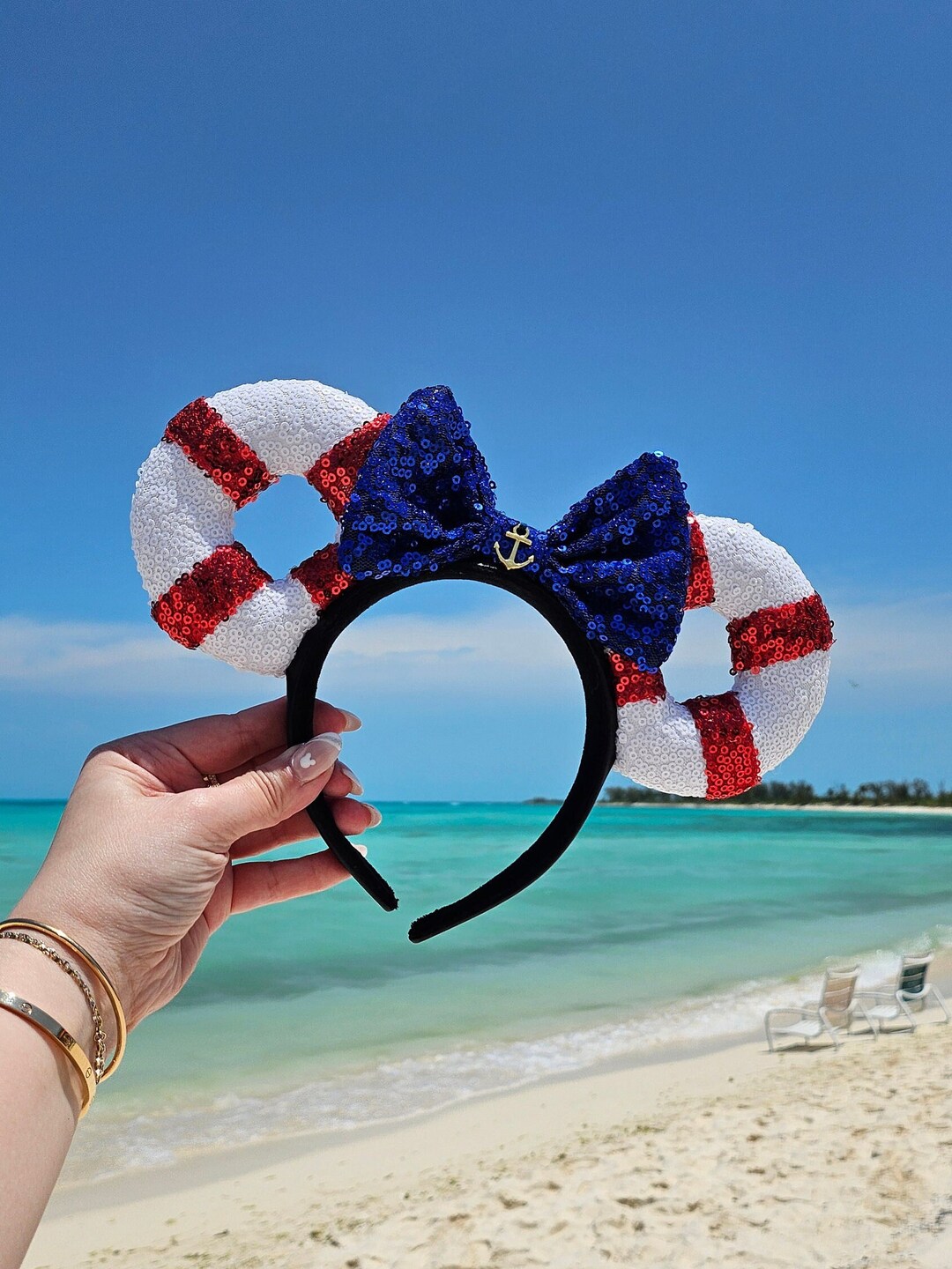 Cruise Line Buoy Mouse Ears | Cruise Line Ears | Lifebuoy Ears | Sequin ...