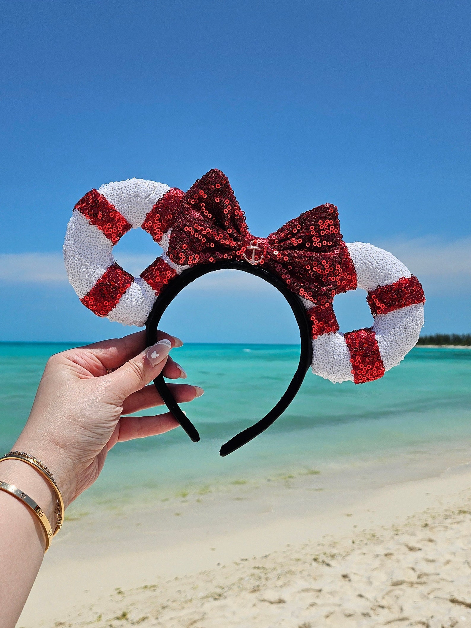 Cruise Line Buoy Mouse Ears | Cruise Line Ears | Lifebuoy Ears | Sequin ...