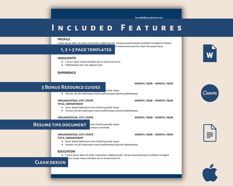 New 2023 Resume Template Corporate Resume DIY Resume Word Resume Pages ...