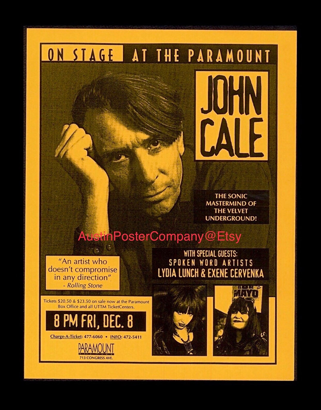 1995 - John Cale - Lydia Lunch - Exene Cervenka - Paramount Theatre ...