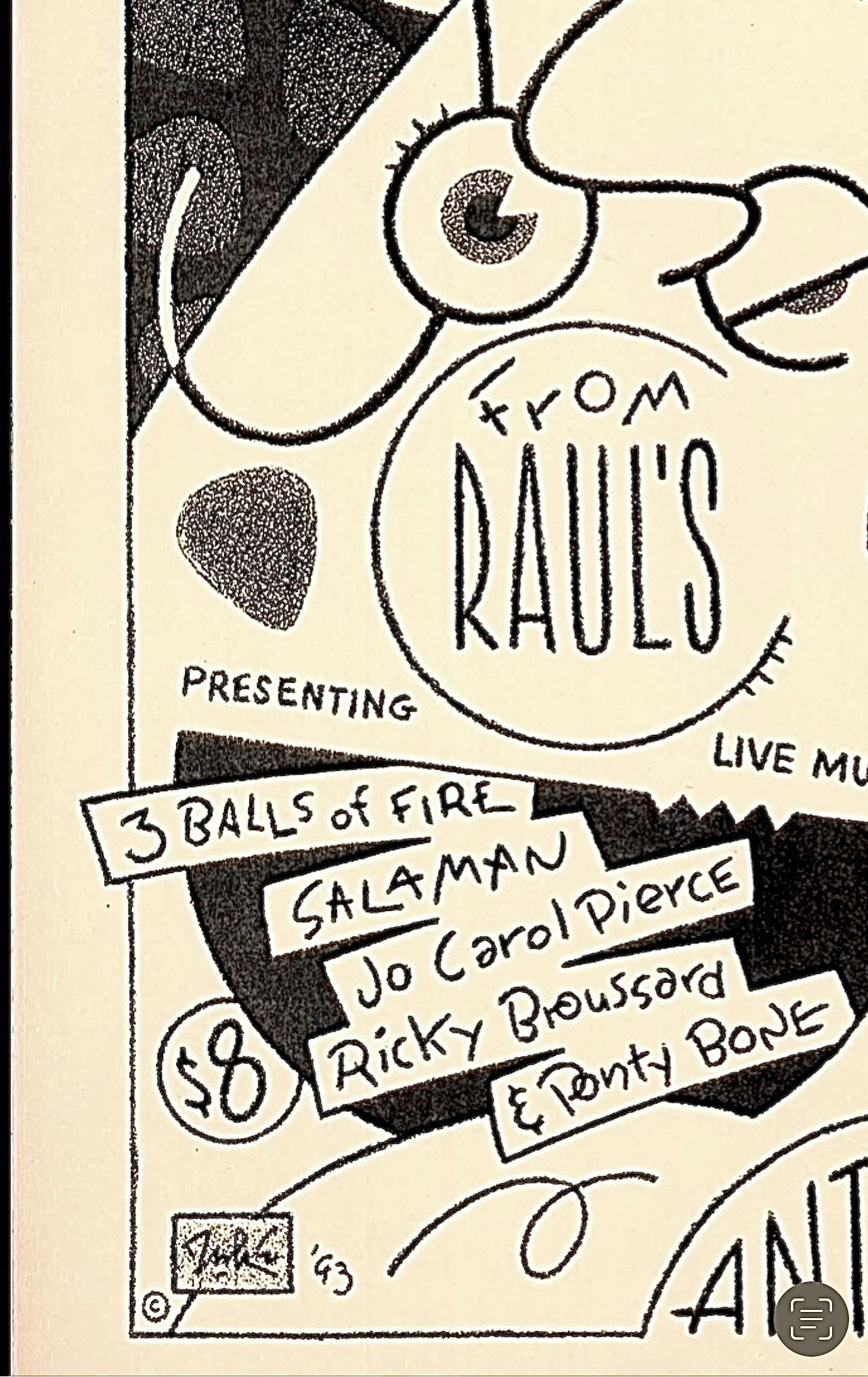 1993 Pony Bone 3 Balls of Fire Salaman Jo Carol Pierce Juke Benefit for ...