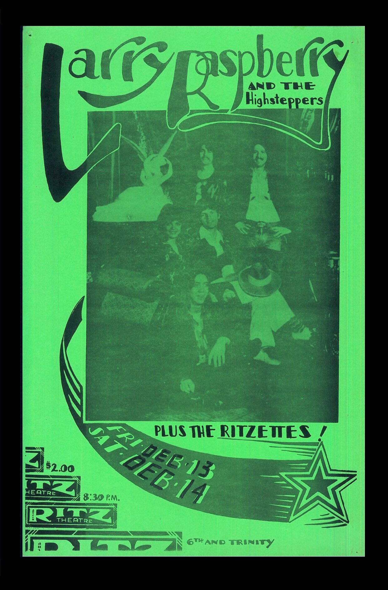1974 - Larry Raspberry - Rare Original Austin Texas Ritz Concert Poster ...