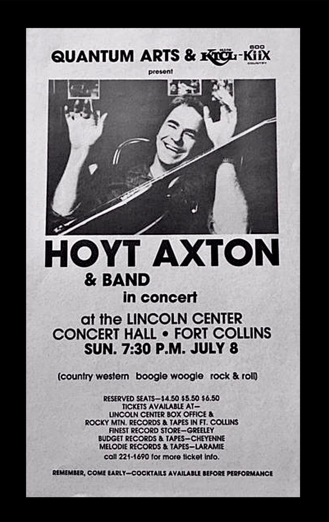 1984 Hoyt Axton Original Colorado Concert Poster - Etsy