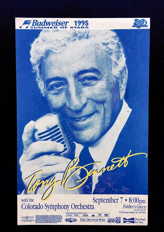 1995 Tony Bennett Original 1st Printing Concert Poster | Etsy