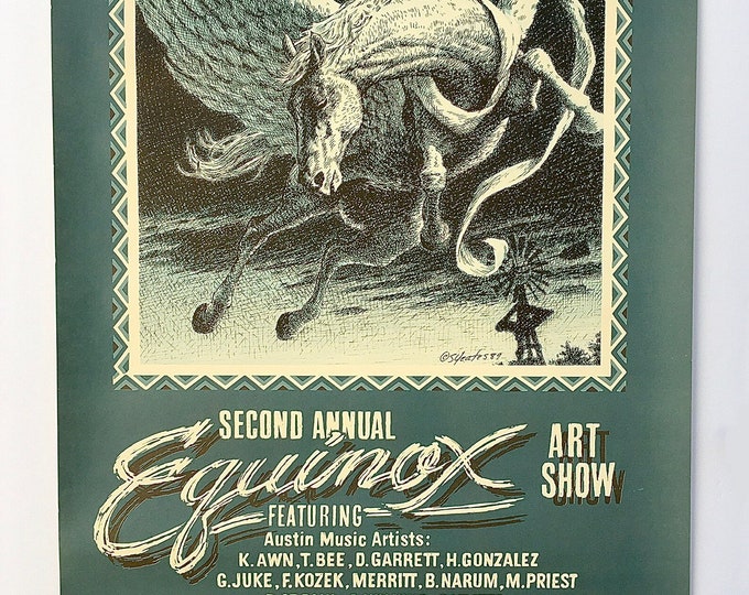 1989 - Rare Sam Yeates Flying Horse Austin Texas Music Concert Artist ...