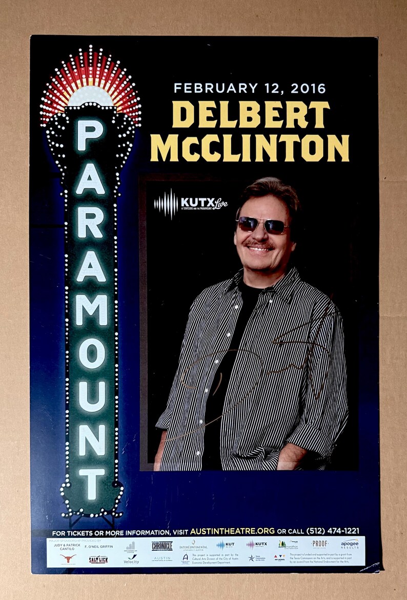 DELBERT Mcclinton - Austin Texas Original Autographed Paramount Theater ...