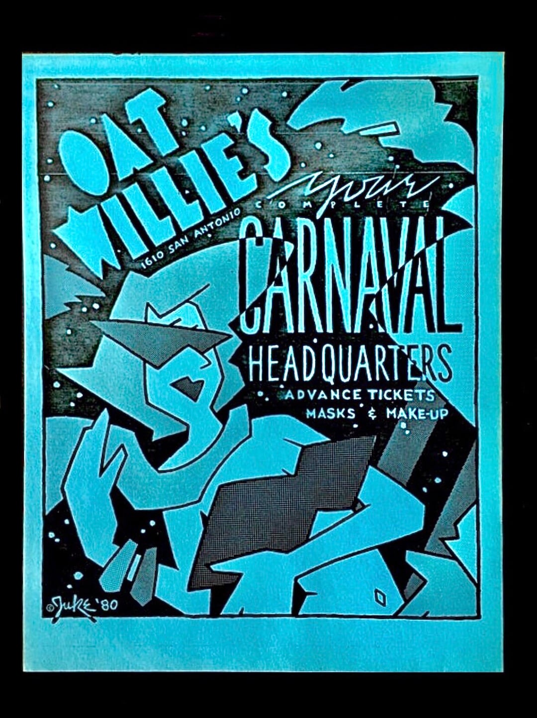 1980 Oat Willies Guy Juke Carnival Austin Texas Poster Handbill - Etsy