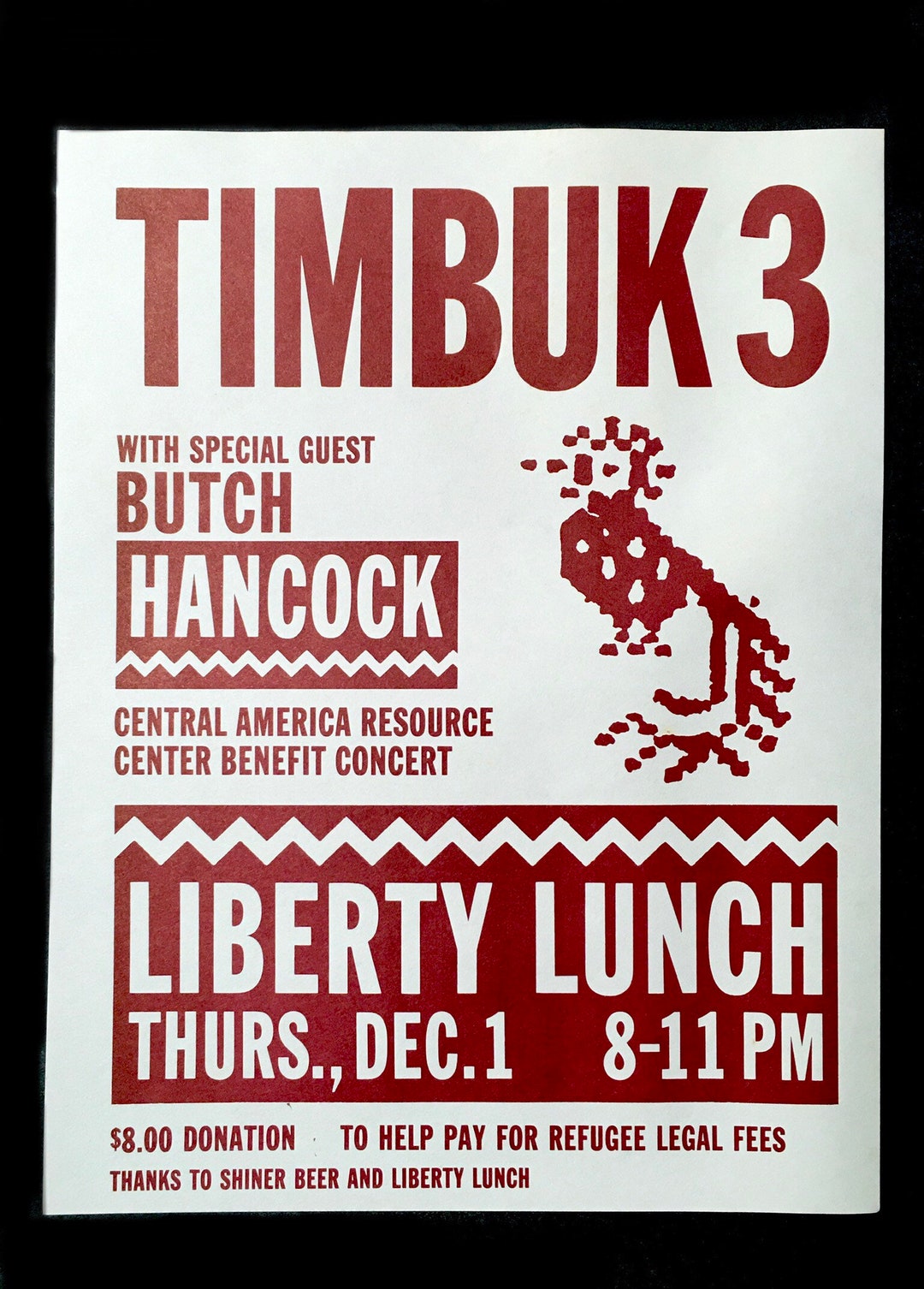 1987 - Timbuk 3 - Butch Hancock - Original Austin Texas Liberty Lunch ...