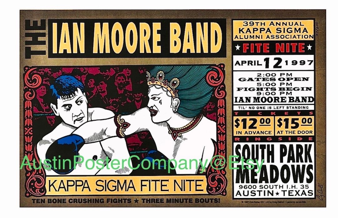 1997 - Ian Moore Band - Hand Signed & Numbered - Austin Texas Concert ...