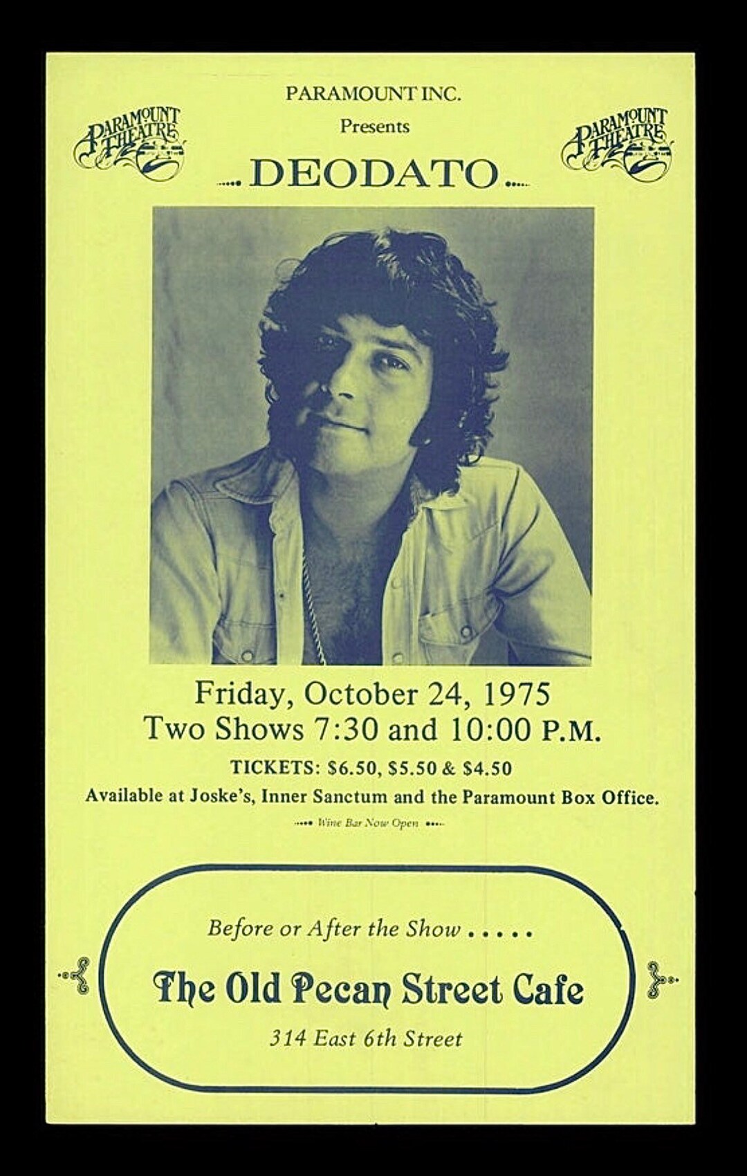 1975 - DEODATO - Rare - Austin Texas Jazz Pianist Concert Music Poster ...