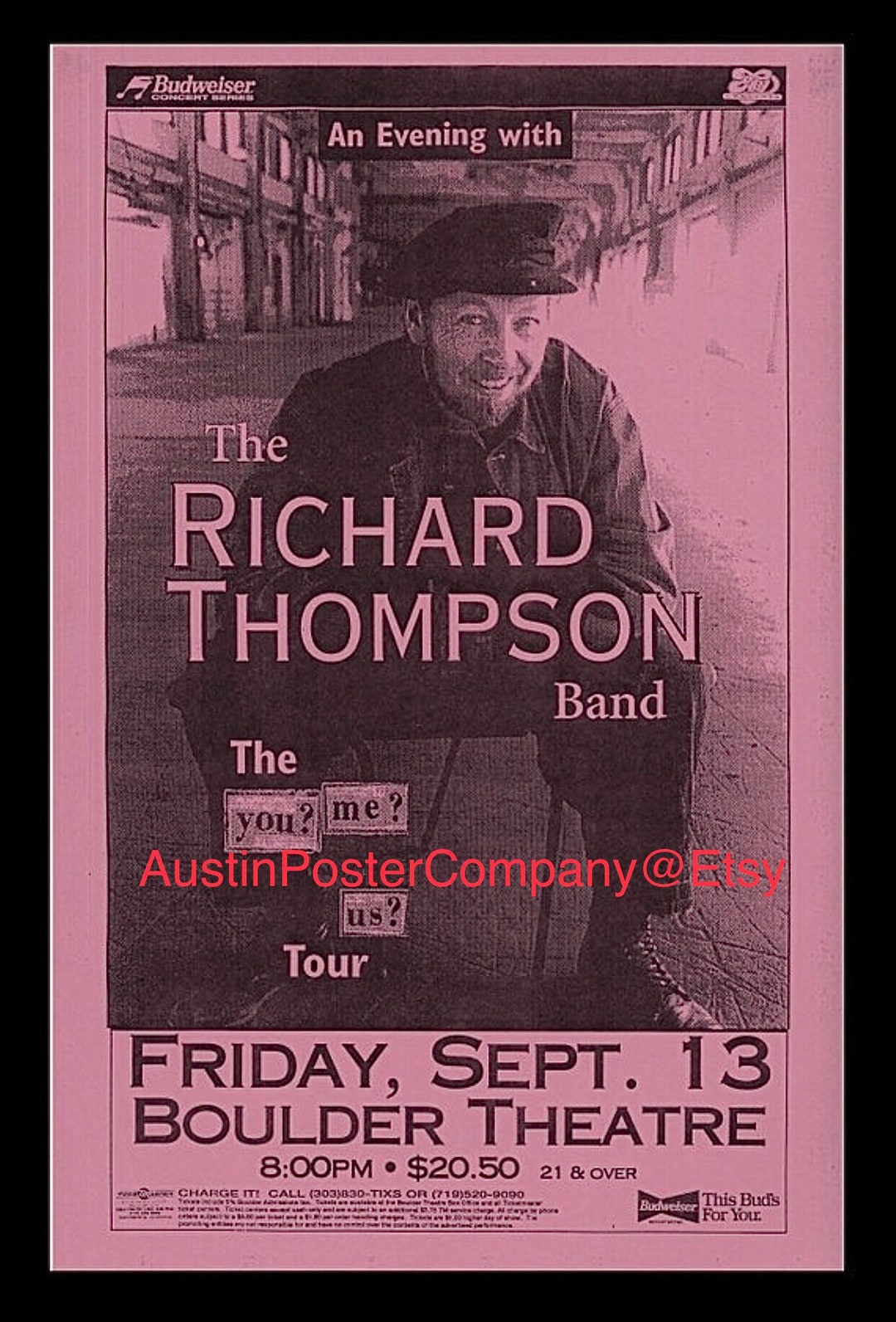 1996 - Richard Thompson Band - Original Colorado Concert Music Poster ...