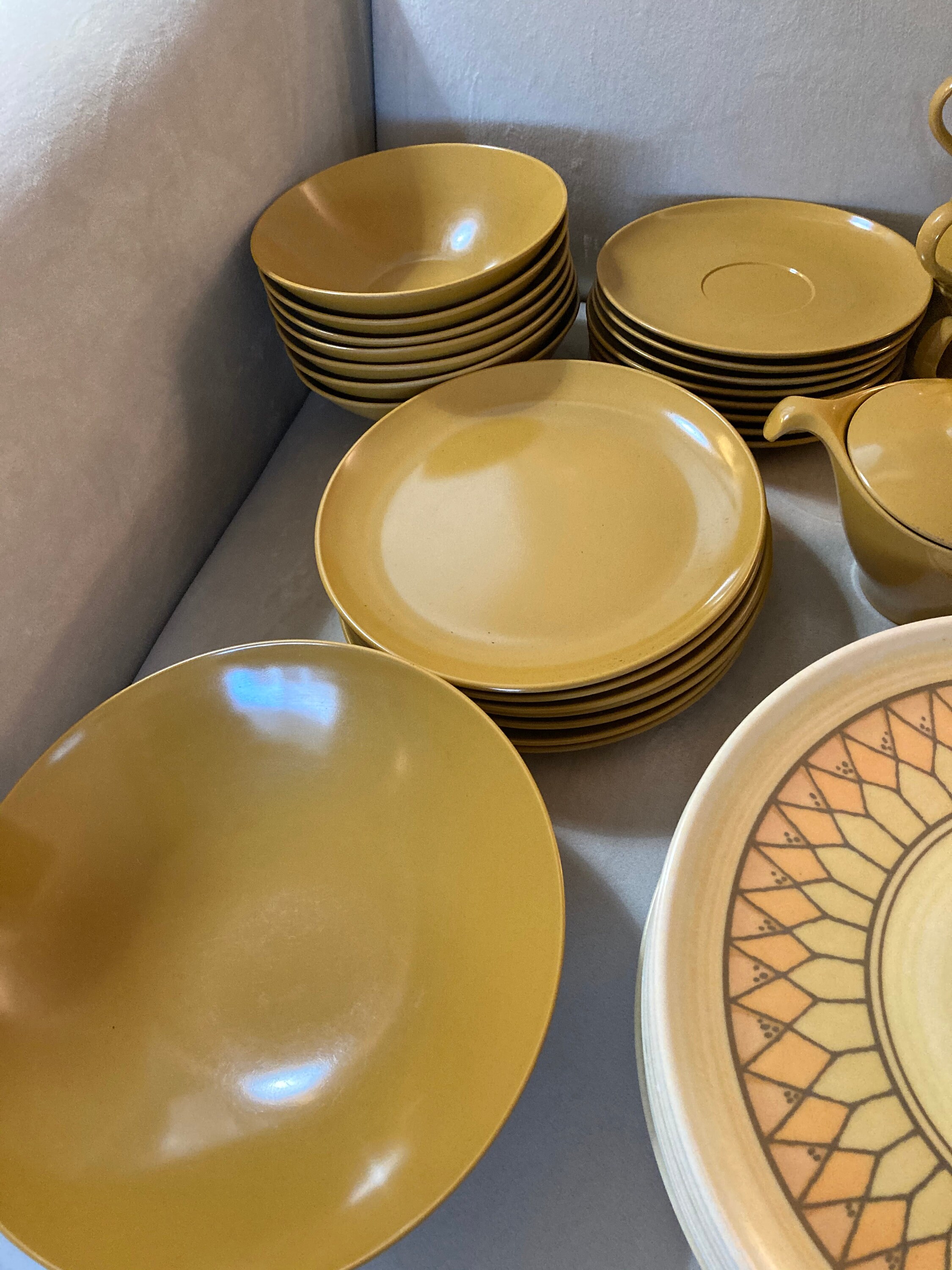 Vintage Lenox Ware Melmac Melamine Sunflower Sunburst Pattern set of 40 ...