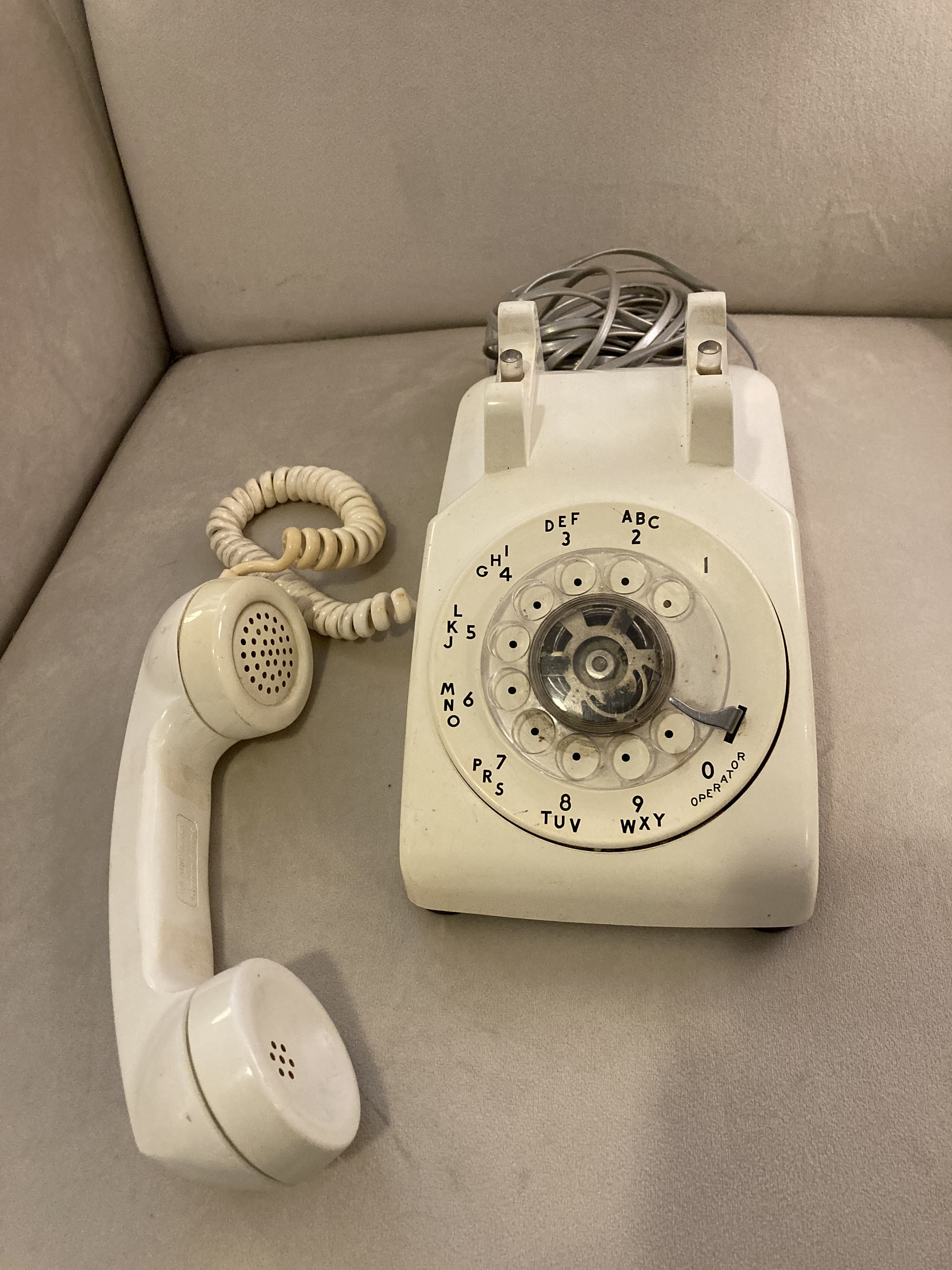 Vintage off White Rotary Dial Phone 1960's Western Electric Bell System ...