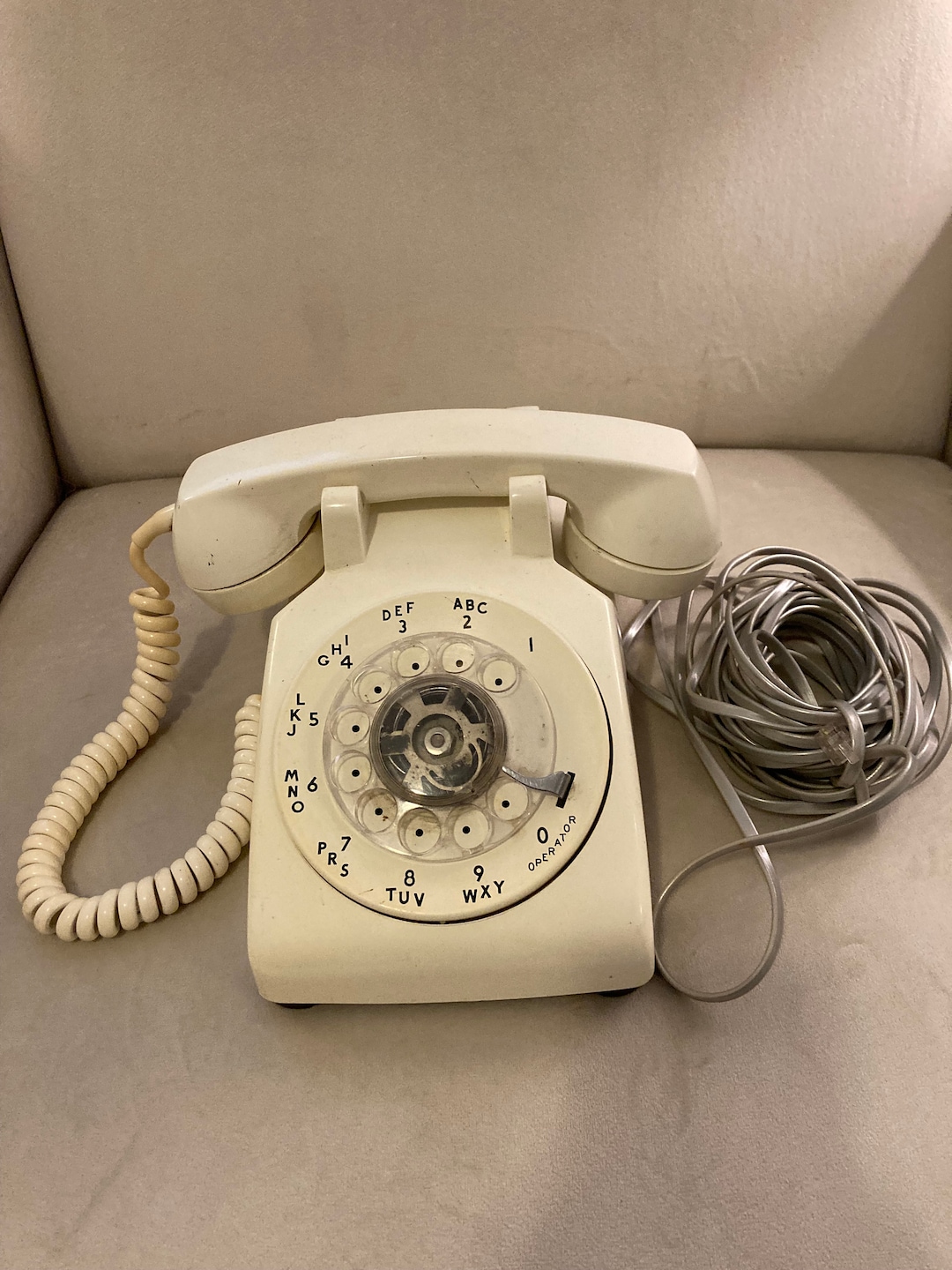 Vintage off White Rotary Dial Phone 1960's Western Electric Bell System ...