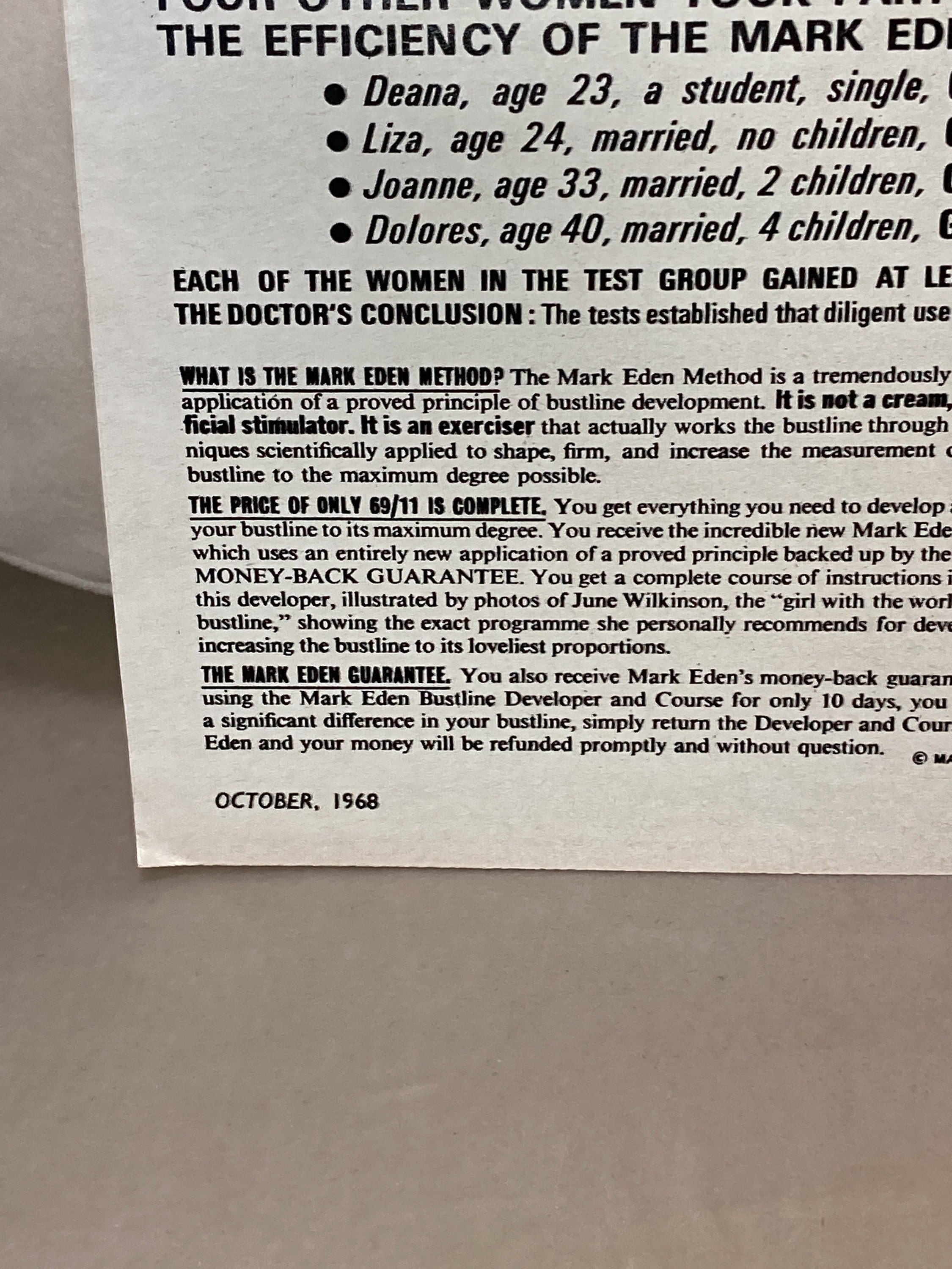 Vtg Mark Eden Bust Developer 1965 & Original Ad That Inspired Me to Buy ...