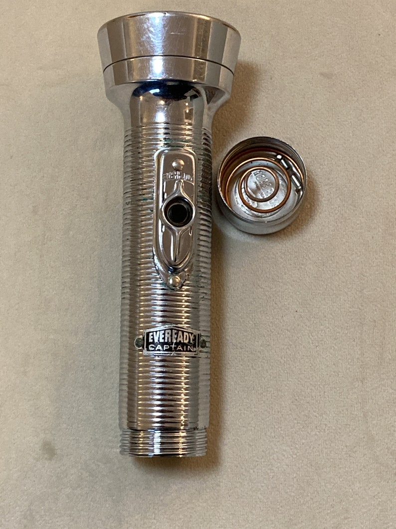 VTGE 1950's Eveready Captain - Chrome Ribbed - Flashlight - Union ...
